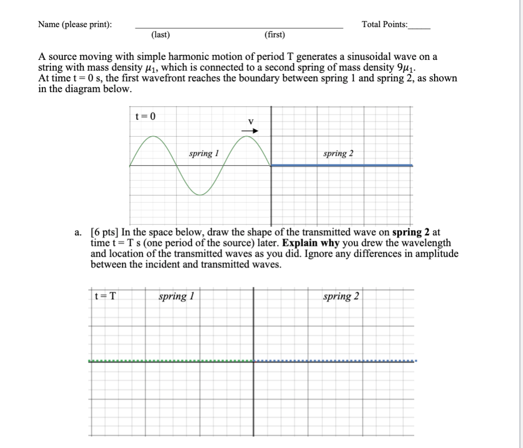 Solved Name (please print): Total Points: (last) (first) A | Chegg.com