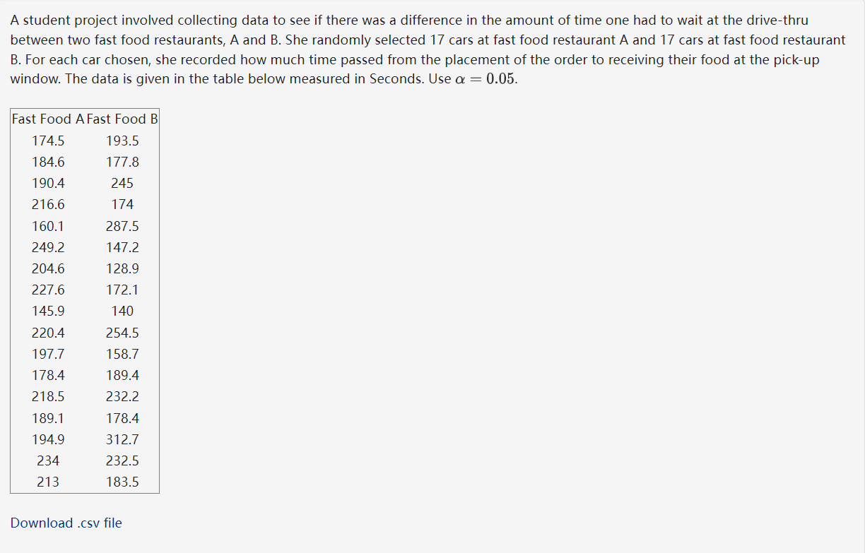 Solved A student project involved collecting data to see if | Chegg.com