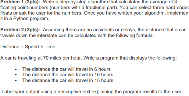 Solved Problem 1 (2pts): Write a step-by-step algorithm that | Chegg.com