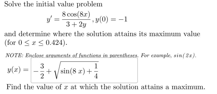 Solved Solve the initial value problem | Chegg.com