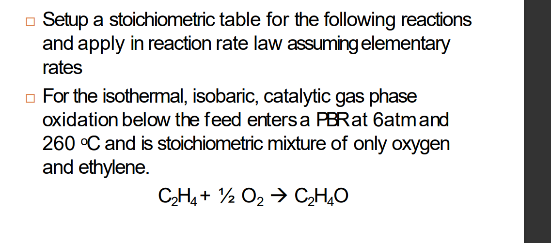 Solved Setup a stoichiometric table for the following | Chegg.com