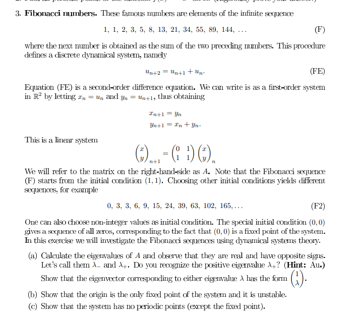 Solved 3. Fibonacci numbers. These famous numbers are | Chegg.com
