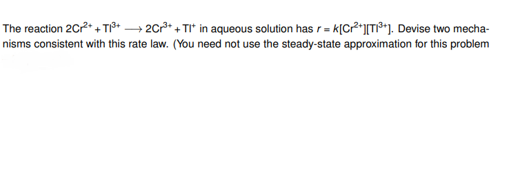 Solved The reaction 2Cr2+ + +13+ 2Cr3+ + Tit in aqueous | Chegg.com