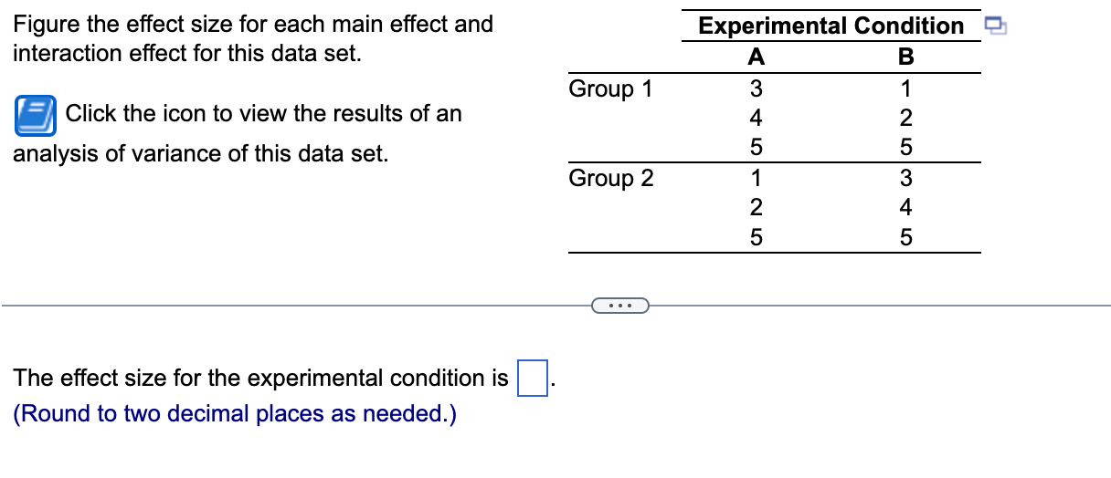 Solved Figure the effect size for each main effect and | Chegg.com