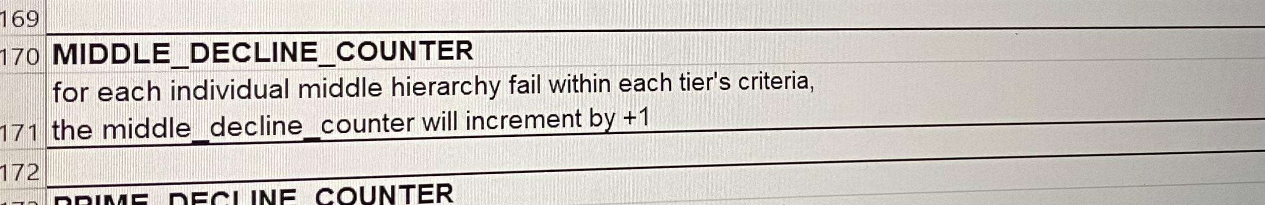 Solved MIDDLE_DECLINE_COUNTER for each individual middle | Chegg.com