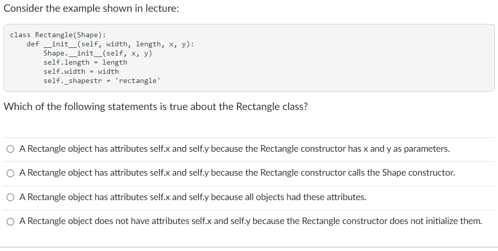 Solved Consider the example shown in lecture: class | Chegg.com