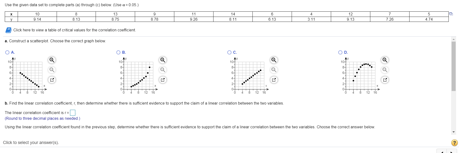 Solved Use the given data set to complete parts (a) through | Chegg.com