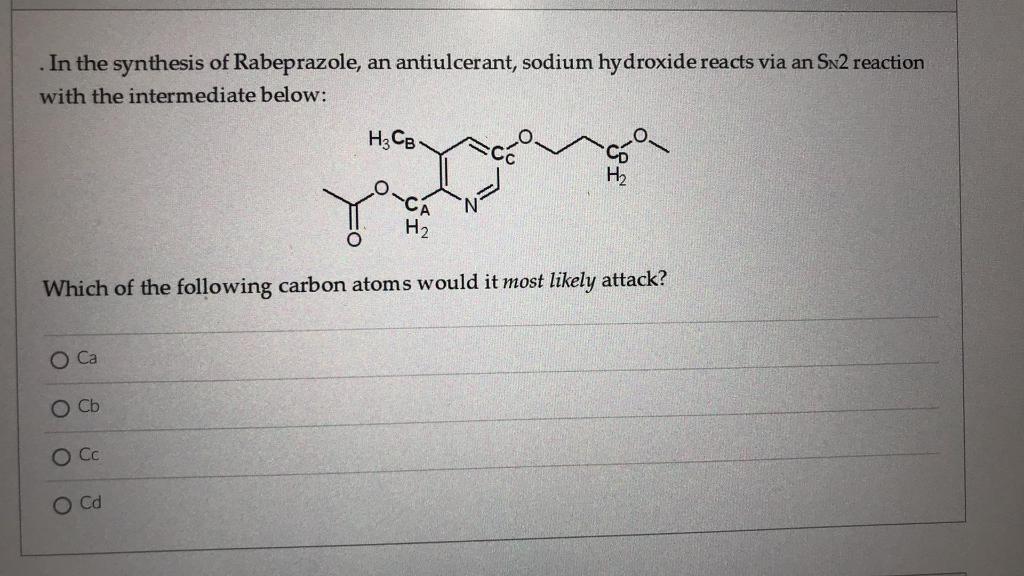 Solved . In the synthesis of Rabeprazole, an antiulcerant, | Chegg.com