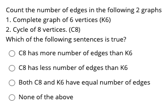 Solved Count the number of edges in the following 2 graphs | Chegg.com