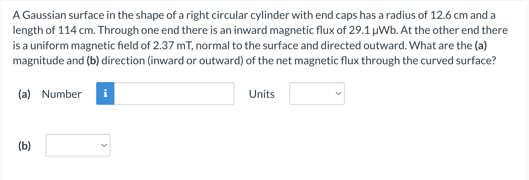 Solved A Gaussian surface in the shape of a right circular | Chegg.com