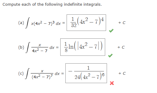 Solved Compute each of the following indefinite | Chegg.com
