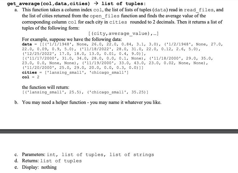 In this assignment, you will practice with lists of | Chegg.com