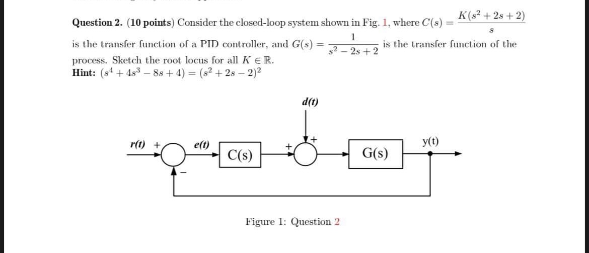 Solved Question 2. (10 points) Consider the closed-loop | Chegg.com Solved Question 2. (10 points) Consider the closed-loop | Chegg.com