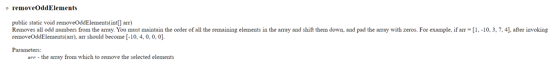 Solved Java /** * Removes all odd numbers from the | Chegg.com