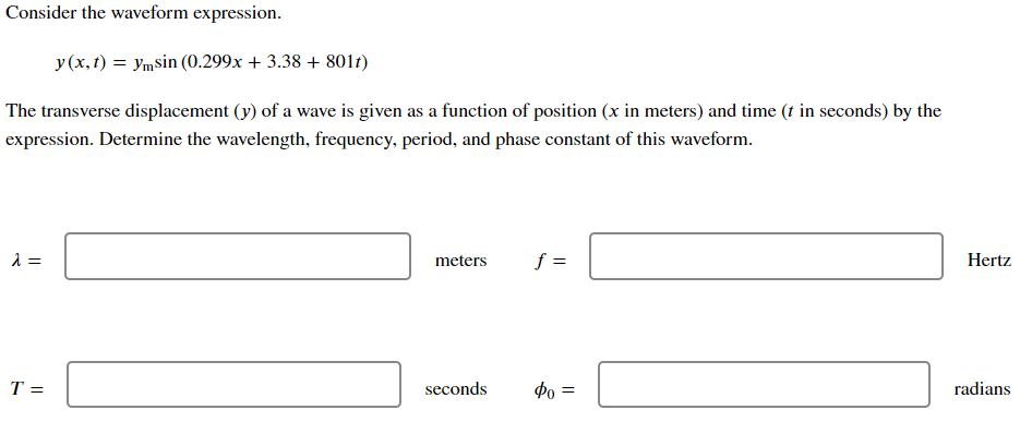 Solved Consider The Waveform Expression