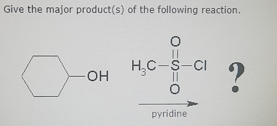 Solved Give the major product(s) of the following reaction. | Chegg.com