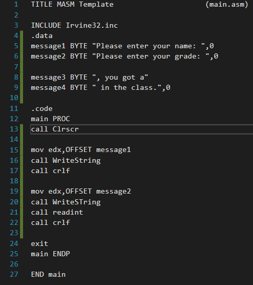 Solved MASM Write a program which will get the name and | Chegg.com