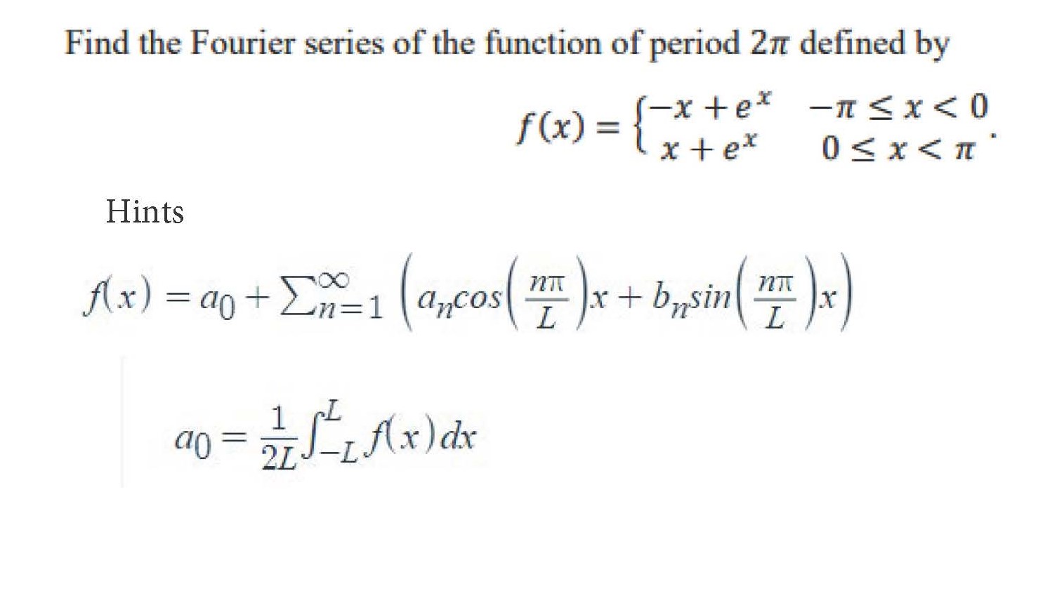 Solved Find the Fourier series of the function of period \\( | Chegg.com