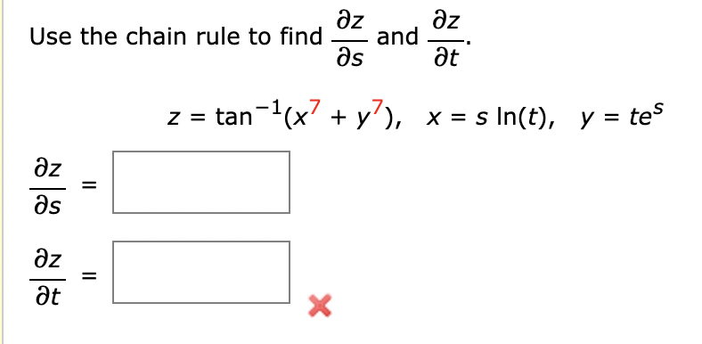 Solved Use the chain rule to find ∂z/∂s and ∂z/∂t.z = | Chegg.com
