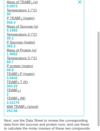 Solved Х Mass of TEABEL (9). 0.0973 Temperature 1 (°C). 30 P | Chegg.com