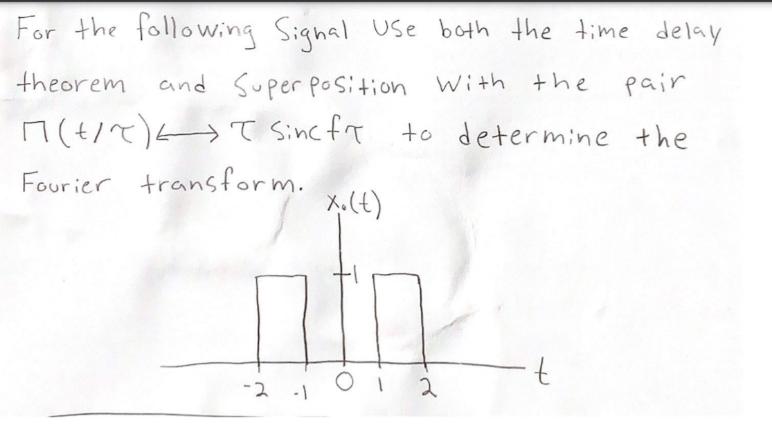 Solved For the following Signal use both the time delay | Chegg.com