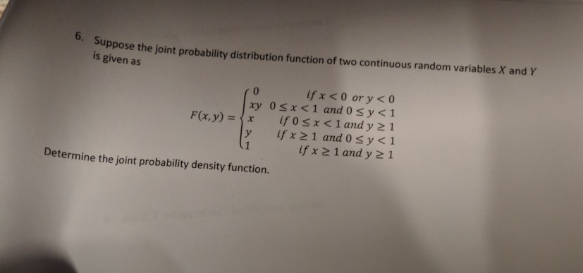 Solved . Suppose the joint probability distribution function | Chegg.com