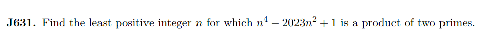Solved J631. Find the least positive integer n for which | Chegg.com