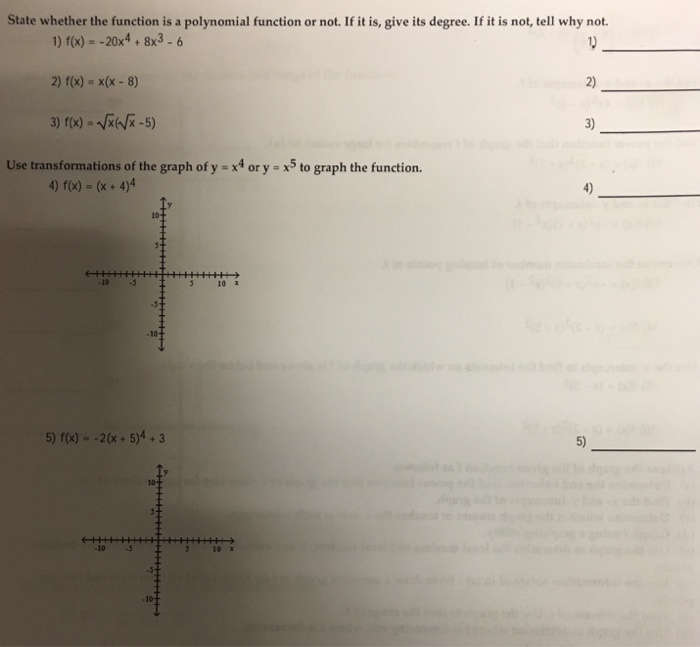 Solved State whether the function is a polynomial function | Chegg.com