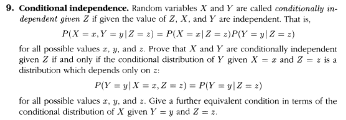 Solved 9 Conditional Independence Random Variables X And Y