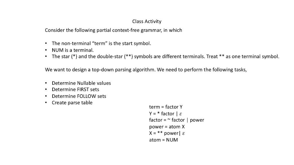 Solved Class Activity Consider the following partial | Chegg.com