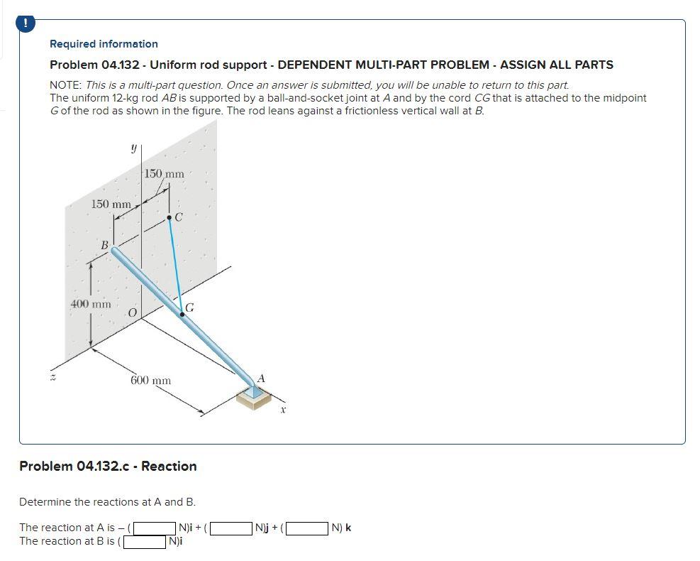 Solved Required information Problem 04.132 - Uniform rod | Chegg.com