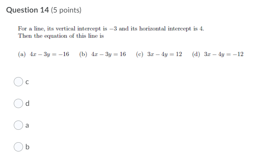 Solved Question 14 (5 points) For a line, its vertical | Chegg.com