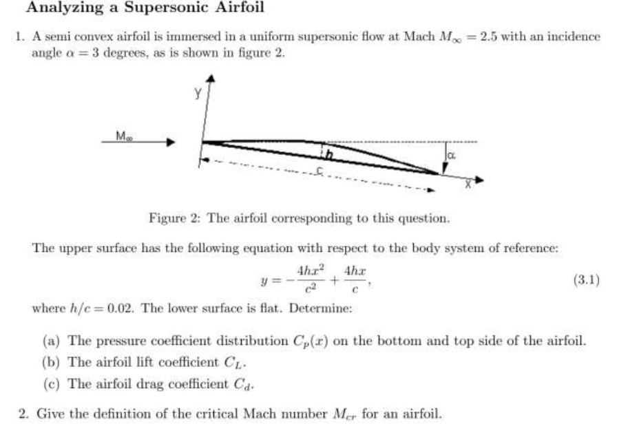 Solved Analyzing a Supersonic Airfoil 1. A semi convex | Chegg.com