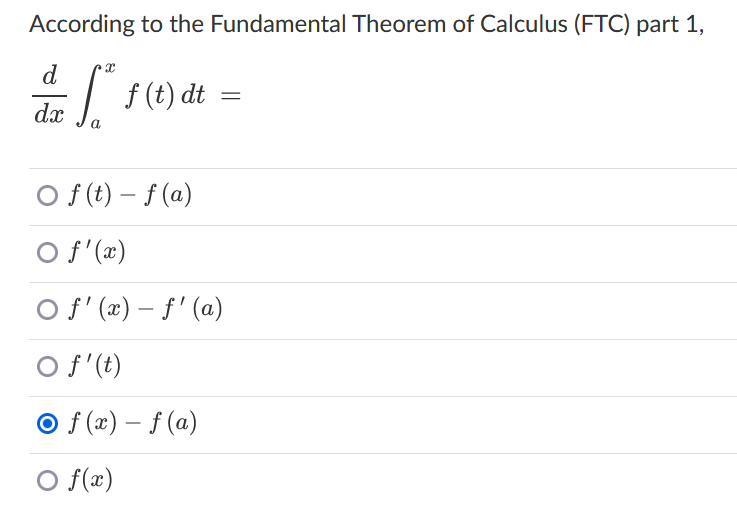 Solved According to the Fundamental Theorem of Calculus | Chegg.com