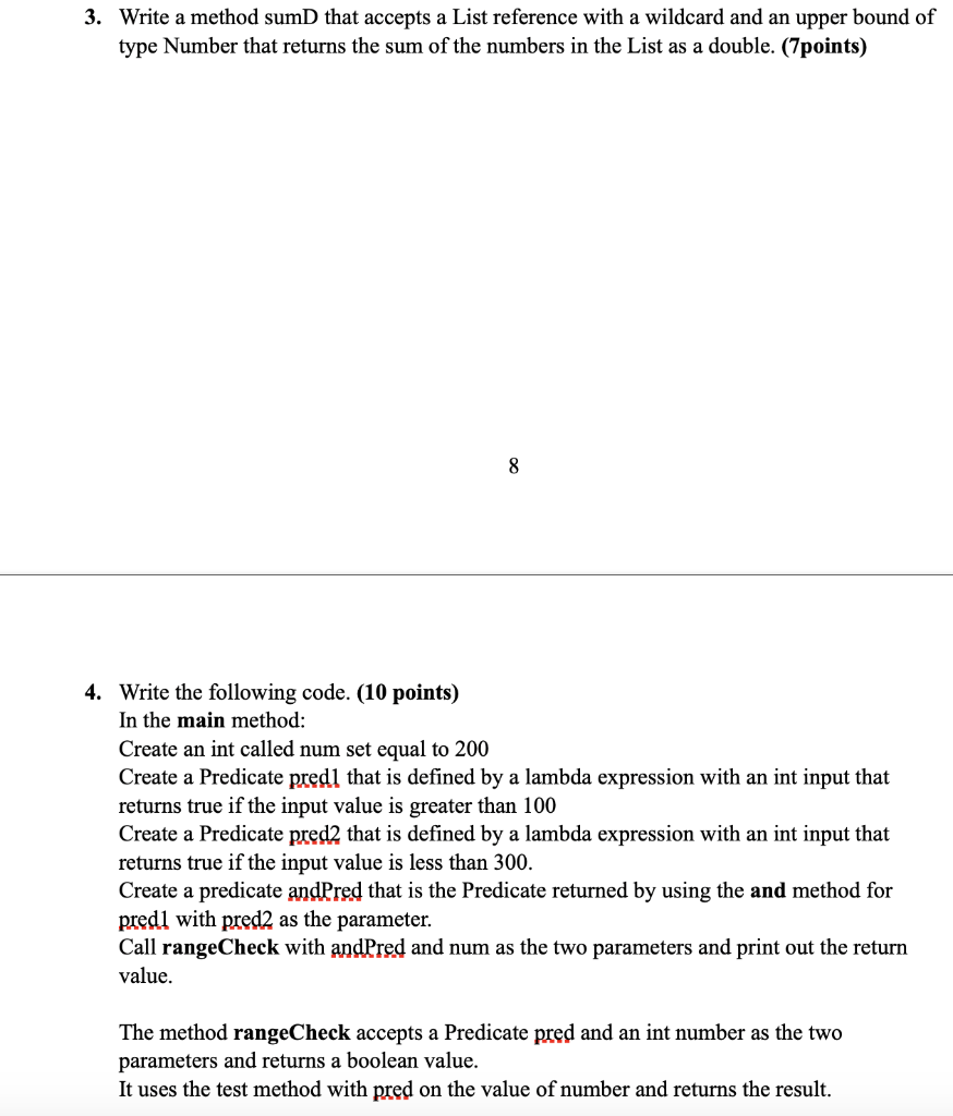 Solved 3. Write a method sumD that accepts a List reference | Chegg.com