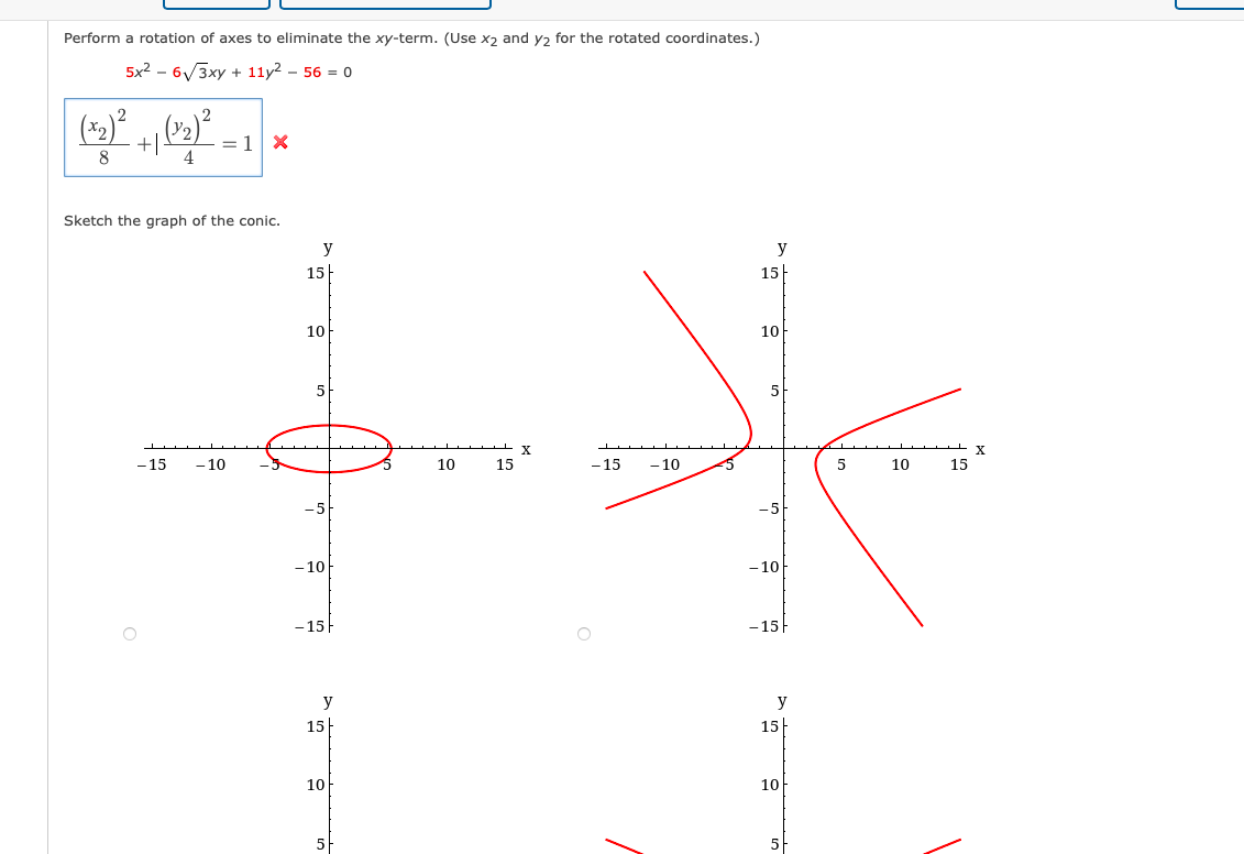 Solved Perform a rotation of axes to eliminate the xy-term. | Chegg.com