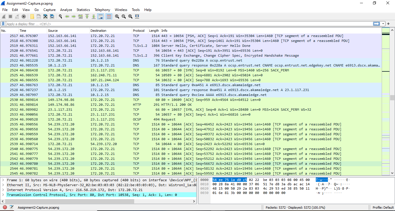 File Edit View Go Capture Analyze Statistics | Chegg.com