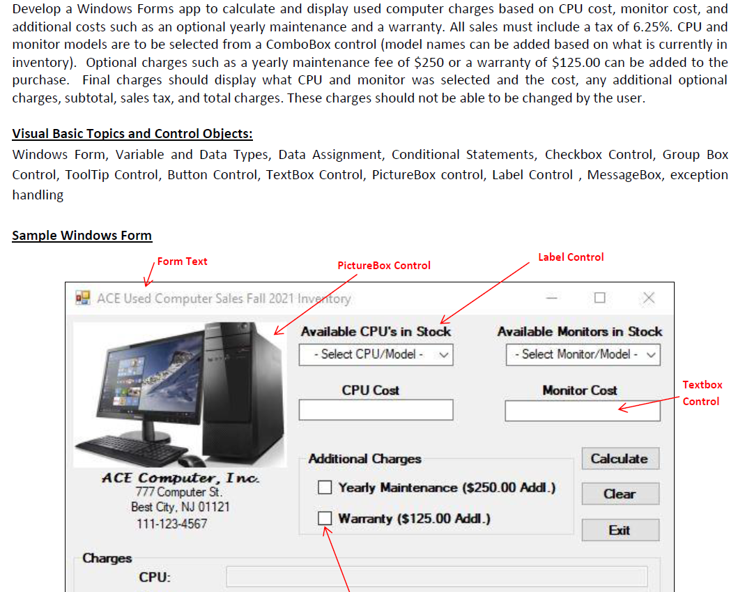 Solved Develop a Windows Forms app to calculate and display | Chegg.com