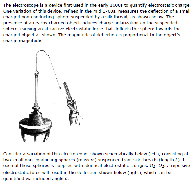 Solved The electroscope is a device first used in the early | Chegg.com