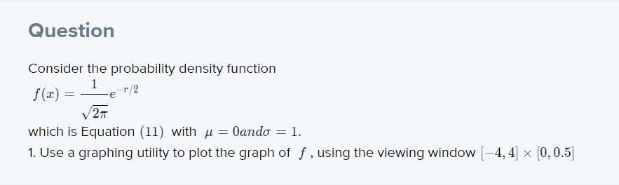 Solved Question e Consider the probability density function | Chegg.com