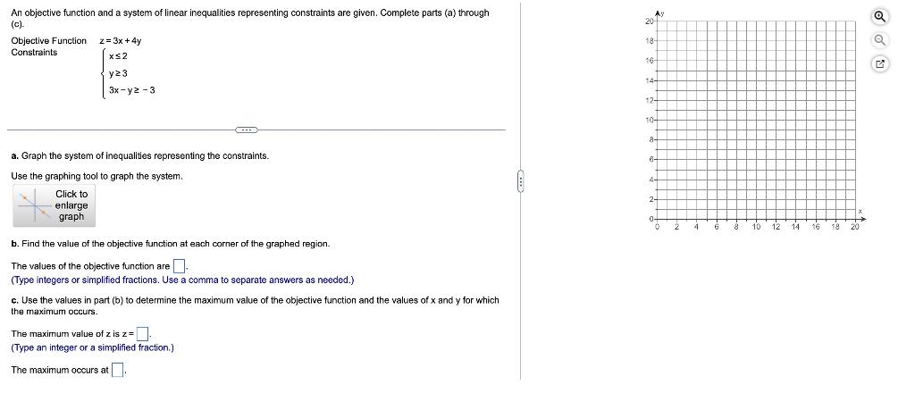 Solved AY An objective function and a system of linear | Chegg.com