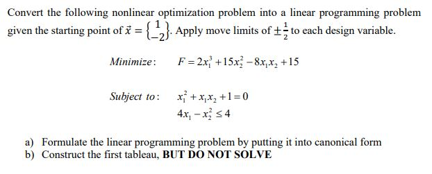 Convert the following nonlinear optimization problem | Chegg.com