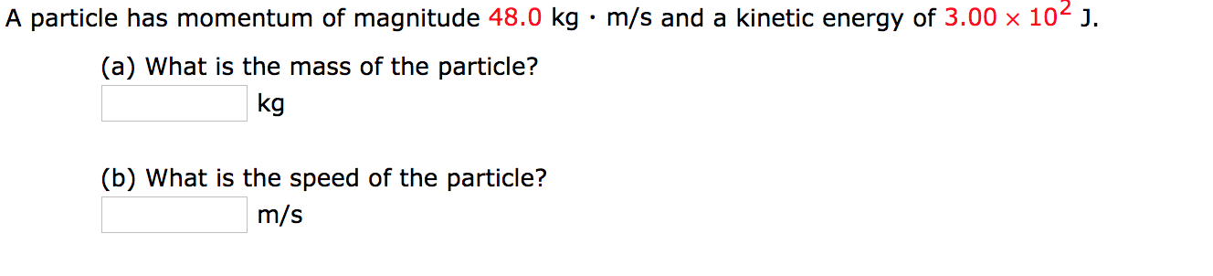 Solved A particle has momentum of magnitude 48.0 kg · m/s | Chegg.com