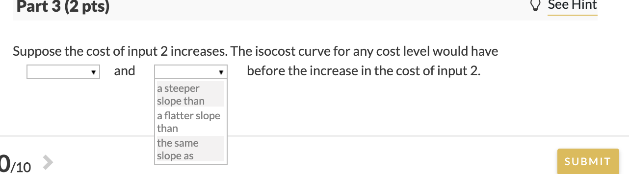 Solved Consider a firm using two inputs for its production | Chegg.com