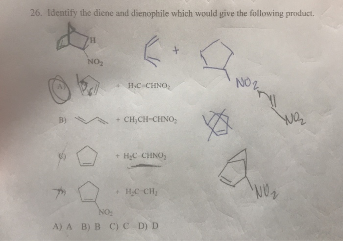 Solved 26. Identify the diene and dienophile which would | Chegg.com