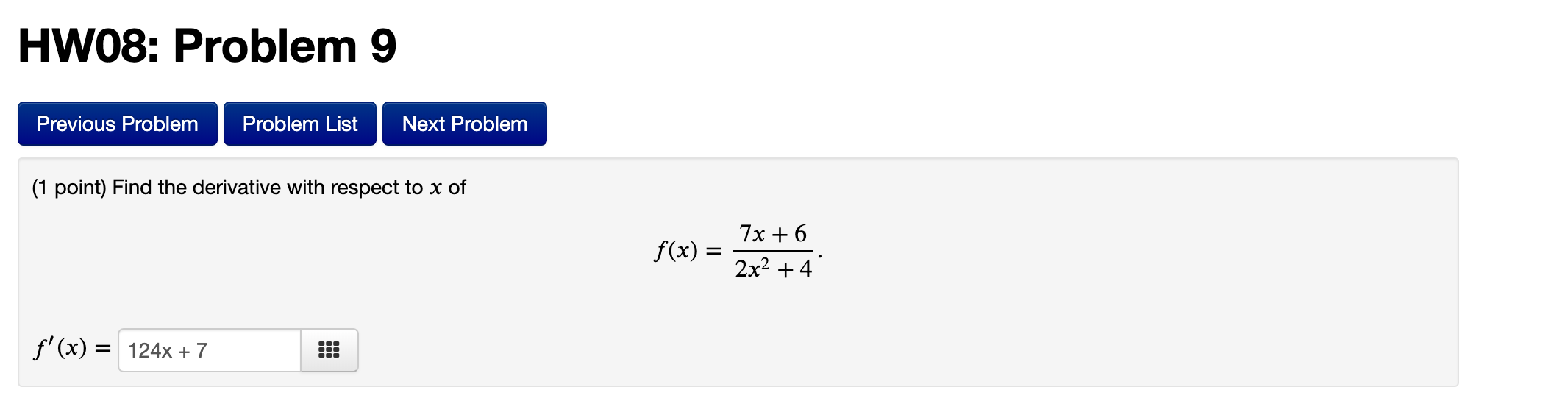 Solved HW08: Problem 9 Previous Problem Problem List Next | Chegg.com