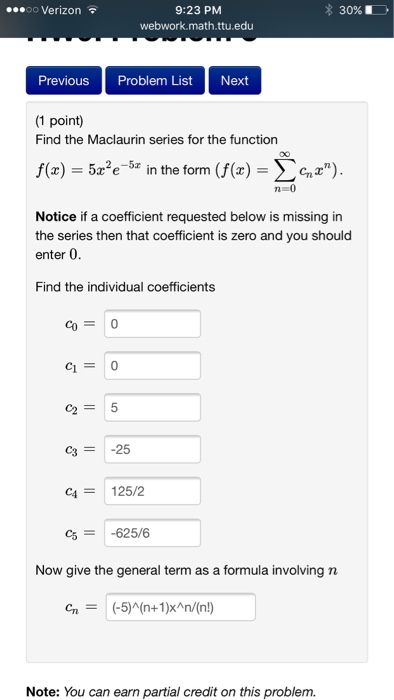 Solved Find the Maclaurin series for the function f(x) = | Chegg.com