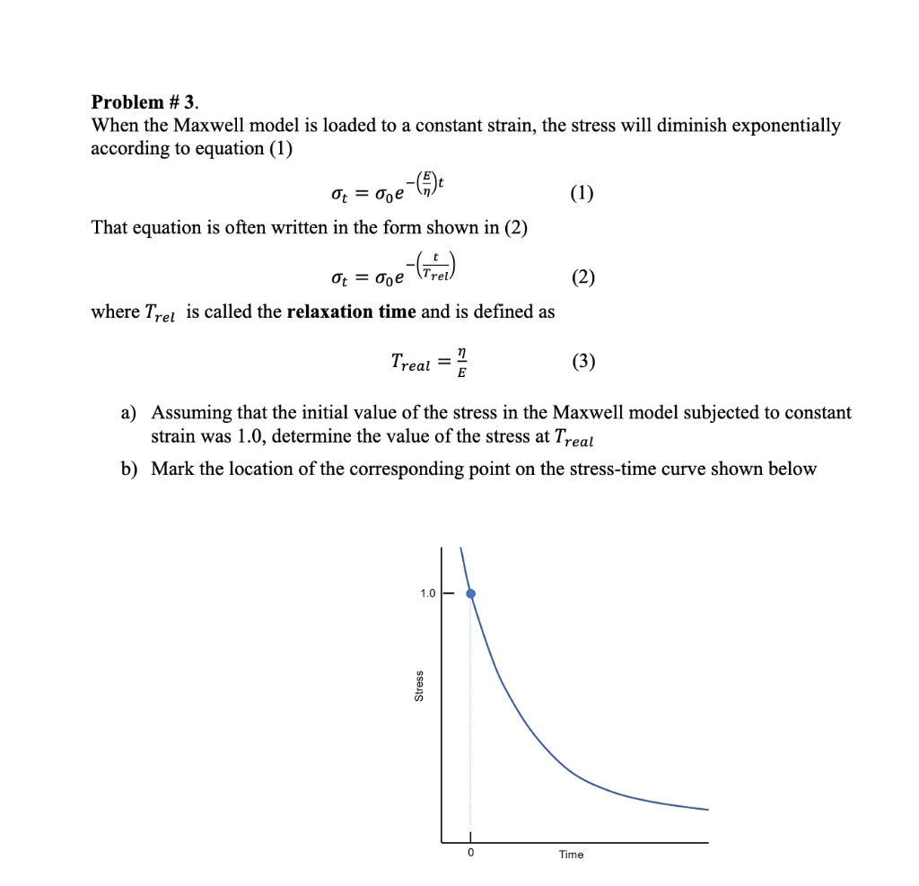 Solved Problem #3 When the Maxwell model is loaded to a | Chegg.com