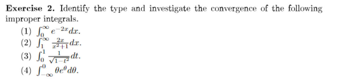 Solved Exercise 2. Identify the type and investigate the | Chegg.com