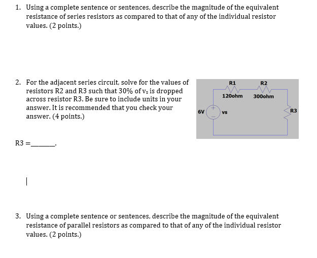 1. Using a complete sentence or sentences, describe | Chegg.com